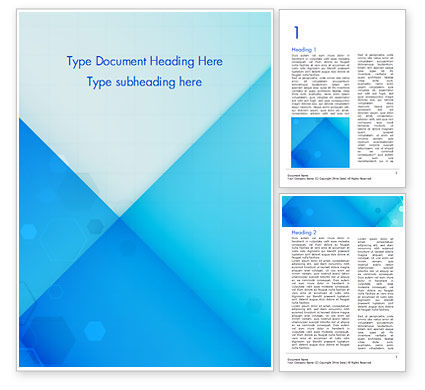 Abstraction with Blue Triangles and Squares Word Template 15463 ...