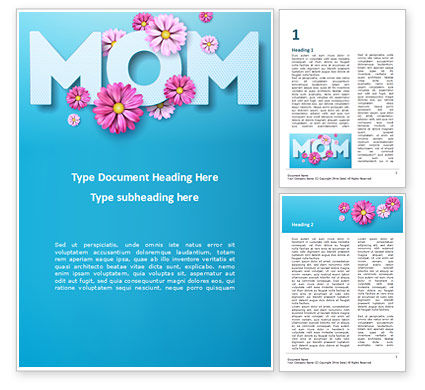 Mom Greeting Word Template 15560 | PoweredTemplate.com