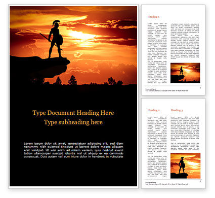 Spartan Warrior Silhouette PowerPoint Template, Backgrounds | 15569 ...