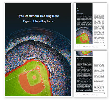 Baseball Stadium Word Template 15596 | PoweredTemplate.com