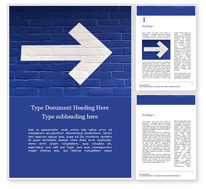 Arrow Direction Sign Painted on Blue Wall Word Template 15652 ...