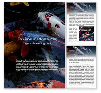 Koi Fish Word Template 15665 | PoweredTemplate.com