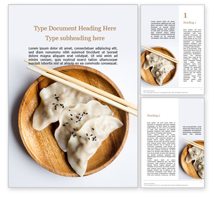 Japanese Gyoza Dumplings Word Template 15701 | PoweredTemplate.com