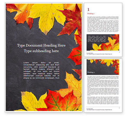 Autumn Maple Leaves Word Template 14819 | PoweredTemplate.com