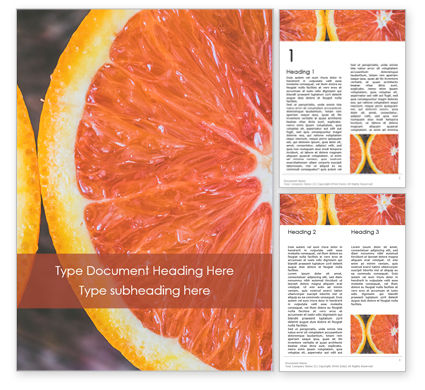 Two Sliced Citrus Fruits Word Template 15805 | PoweredTemplate.com