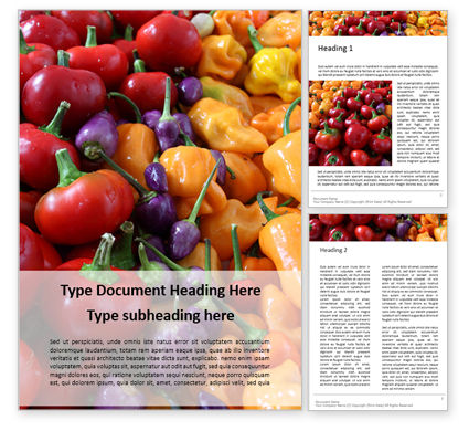 Plantilla de Word gratis - colorido pimiento dulce | 15950 ...