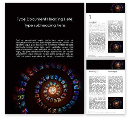Spiral Stained Glass Window Word Template 16024 | PoweredTemplate.com