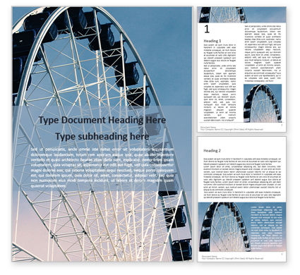Ferris Wheel with Blue Sky Word Template 16070 | PoweredTemplate.com