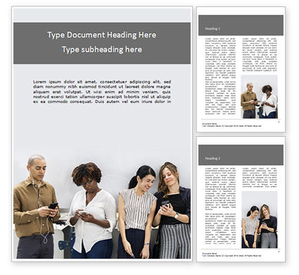 Plantilla de Word gratis - grupo de personas diversas que usan ...