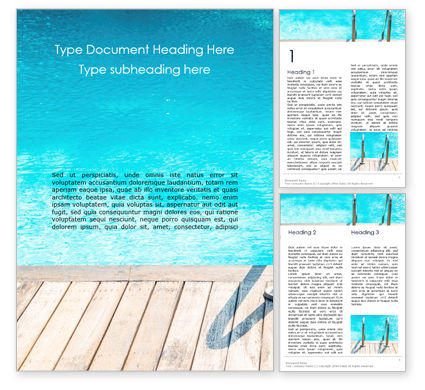Swimming Pool Word Template 16122 | PoweredTemplate.com