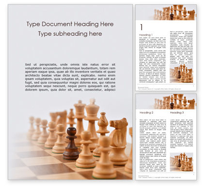 Chess Pawns on Chessboard Word Template 16132 | PoweredTemplate.com