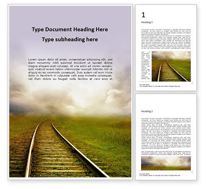 Railway Tracks Word Template 16147 | PoweredTemplate.com
