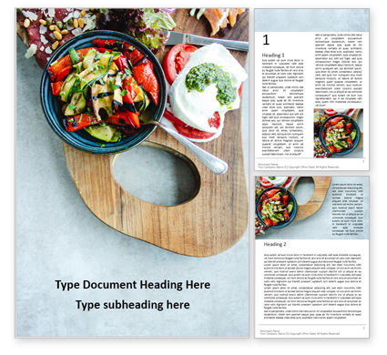 Tray of Healthy Food Word Template 16152 | PoweredTemplate.com