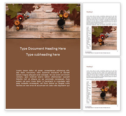 Autumn Pumpkin Decoration Word Template 16178 | PoweredTemplate.com