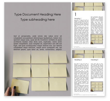 Nine Yellow Sticker Notes Word Template 16203 | PoweredTemplate.com