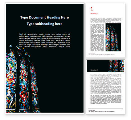 Basilica Stained Glass Window Word Template 16220 | PoweredTemplate.com