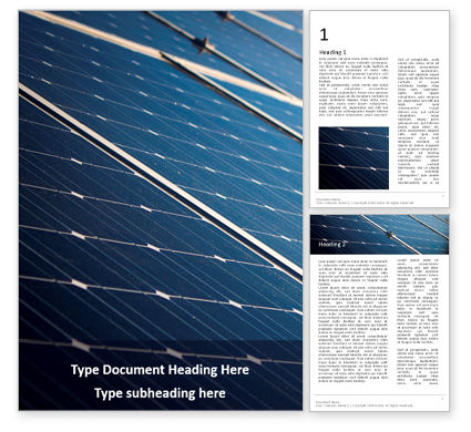 Blue Solar Panels Word Template 16321 | PoweredTemplate.com