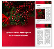 Christmas and New Year Red Background Word Template 16335 ...