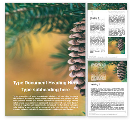 Pine Branch Word Templates Design, Download now | PoweredTemplate.com