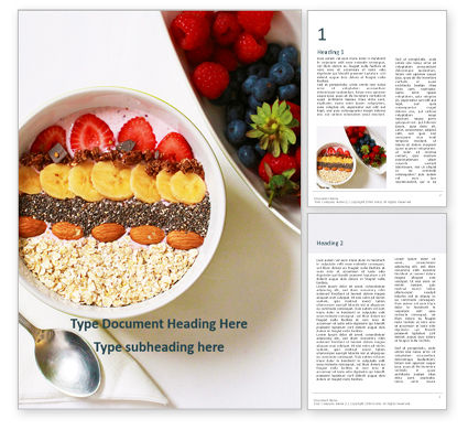 Healthy Breakfast Word Template 16380 | PoweredTemplate.com