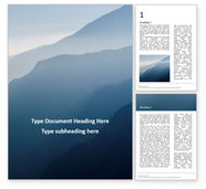 Panoramic Mountains in Blue Mist - Free Presentation Template for ...