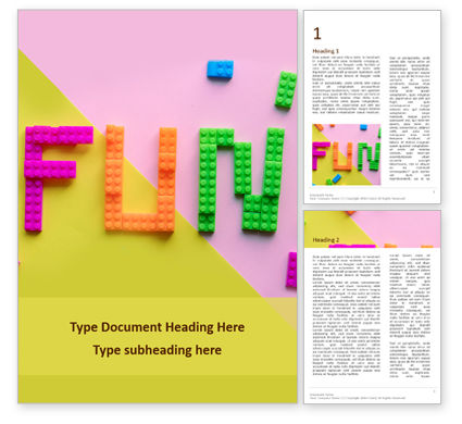 Colorful Toy Blocks Word Template 16413 | PoweredTemplate.com