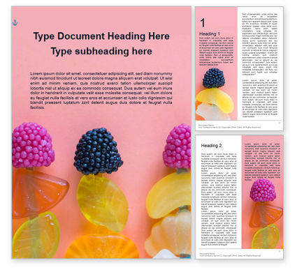 Jelly Candies Word Template 16450 | PoweredTemplate.com