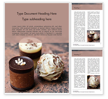 Chocolate Candies Word Template 16455 | PoweredTemplate.com