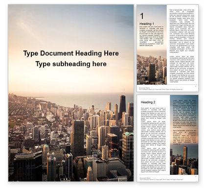 Chicago Downtown Aerial View Presentation | PoweredTemplate.com