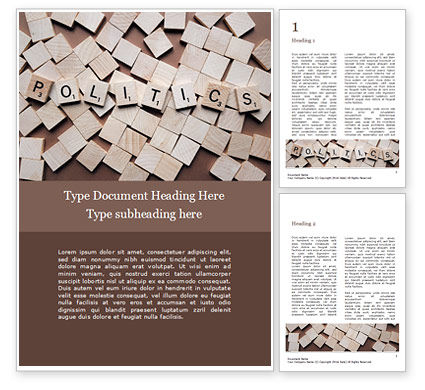 Plantilla de Word - the word "politics" on wooden cubes presentation ...