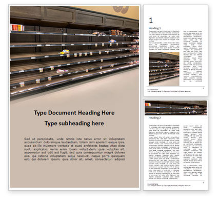 Plantilla de Word gratis - shelf at a supermarket mostly empty ...