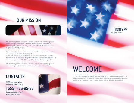 Flag of the United States of America Brochure Template Design and ...