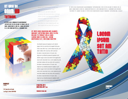 Autism Awareness Ribbon Brochure Template Design and Layout, Download ...