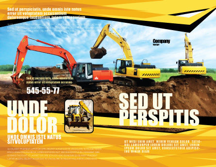 Excavator Brochure Template Design and Layout, Download Now, 05136 ...