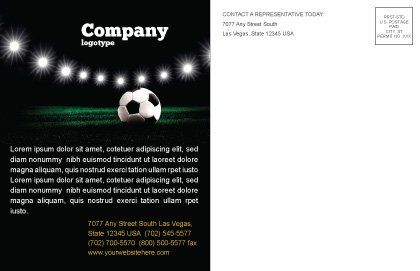 Football Stadium In The Night Postcard Template in Microsoft Word ...