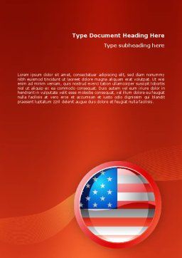 US Flag Word Template 02905 | PoweredTemplate.com