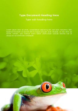 Tropical Green Frog Word Template 03160 | PoweredTemplate.com