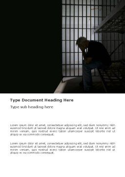 Prison Cell With Prisoner Word Template 03377 | PoweredTemplate.com