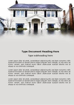 Flood Word Template 04003 | PoweredTemplate.com
