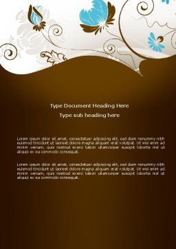Floral Motif Word Template 04100 | PoweredTemplate.com