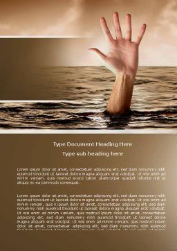 Drowning Word Template 04407 | PoweredTemplate.com