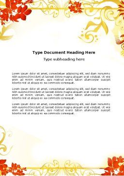 Plantilla de Word - tema de otoño con hojas rojas | 04462 ...