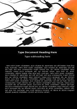 Plantilla de Word - cables usb | 05221 | PoweredTemplate.com