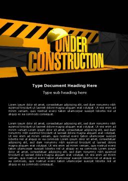 Closed Under Construction Word Template 05236 | PoweredTemplate.com