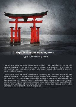 Ancient Japan Word Template 05350 | PoweredTemplate.com