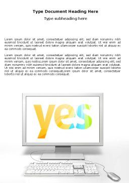 Yes Computer Word Template 06031 | PoweredTemplate.com