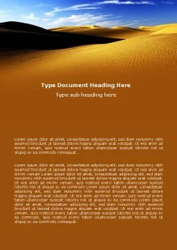 Sand Dune Word Template 06793 | PoweredTemplate.com