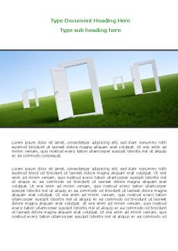 Open Doors Word Template 08000 | PoweredTemplate.com