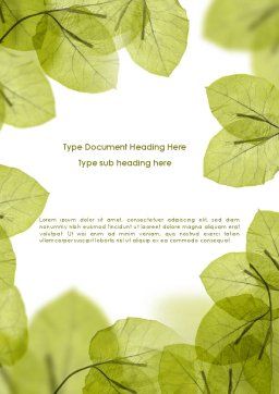 Lucid Leaves Word Template 08148 | PoweredTemplate.com
