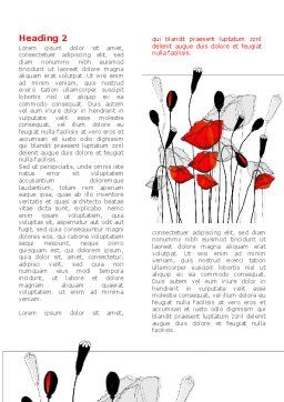 Stylized Poppies Word Template 08283 | PoweredTemplate.com